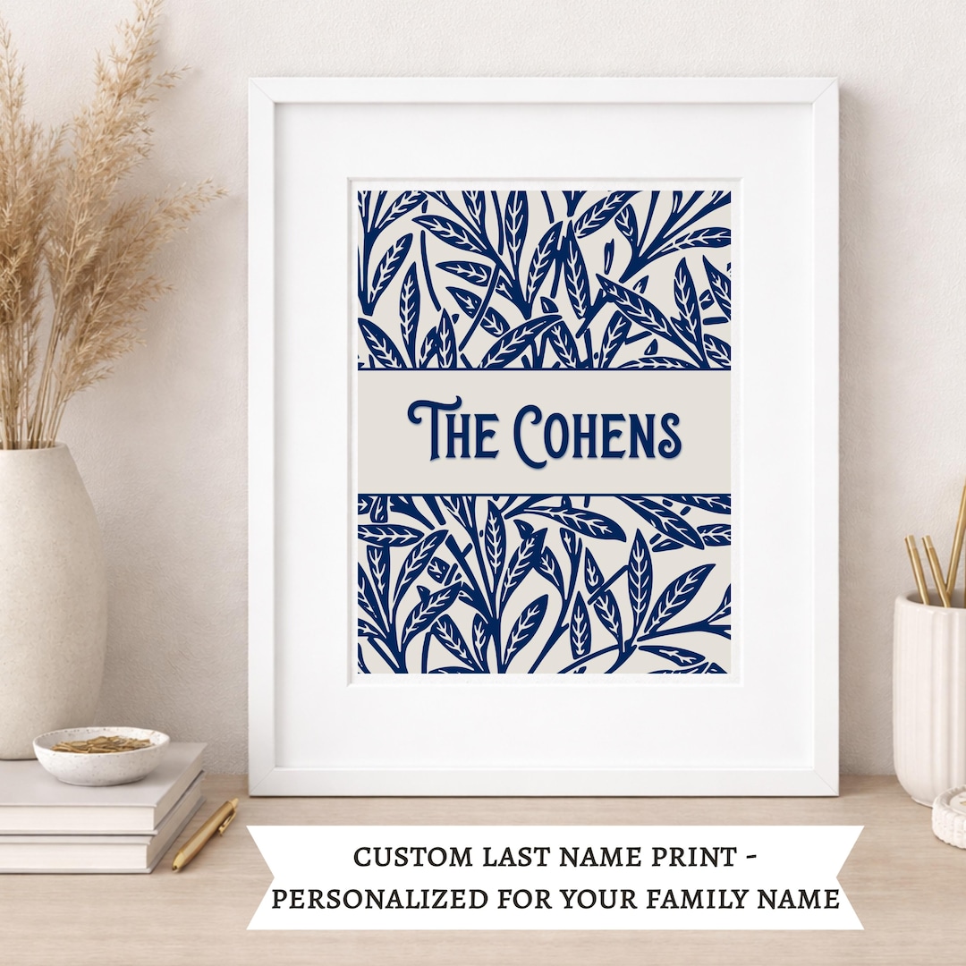 Custom Family Name Art Print | Minimalist Typography Poster ...