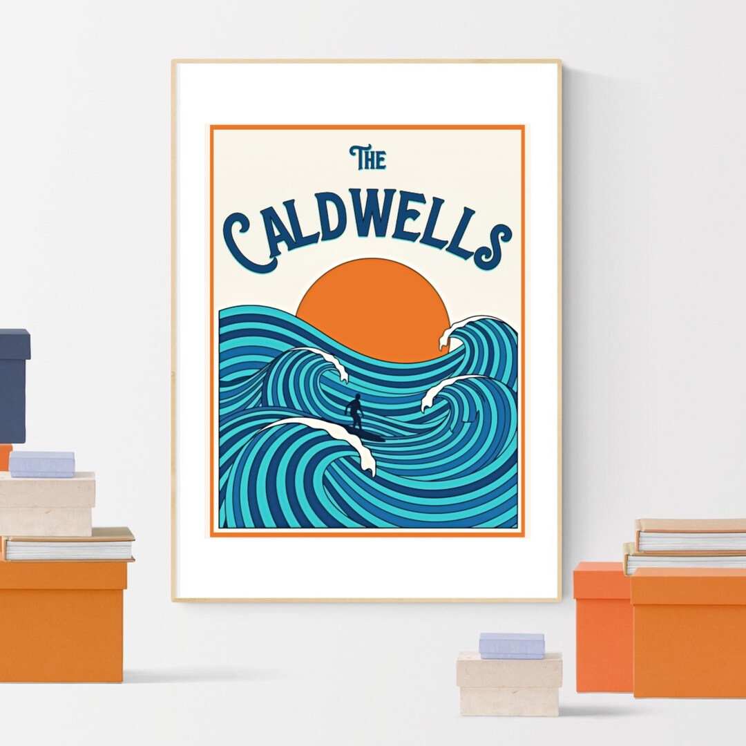 Surfing Art Print, Surfboard Print, Custom Family Name Sign ...