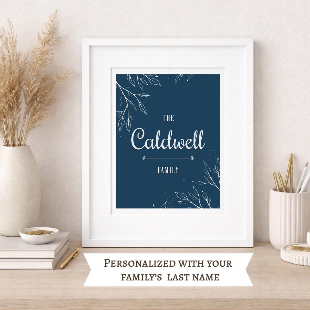 Custom Family Name Art Print | Minimalist Typography Poster ...