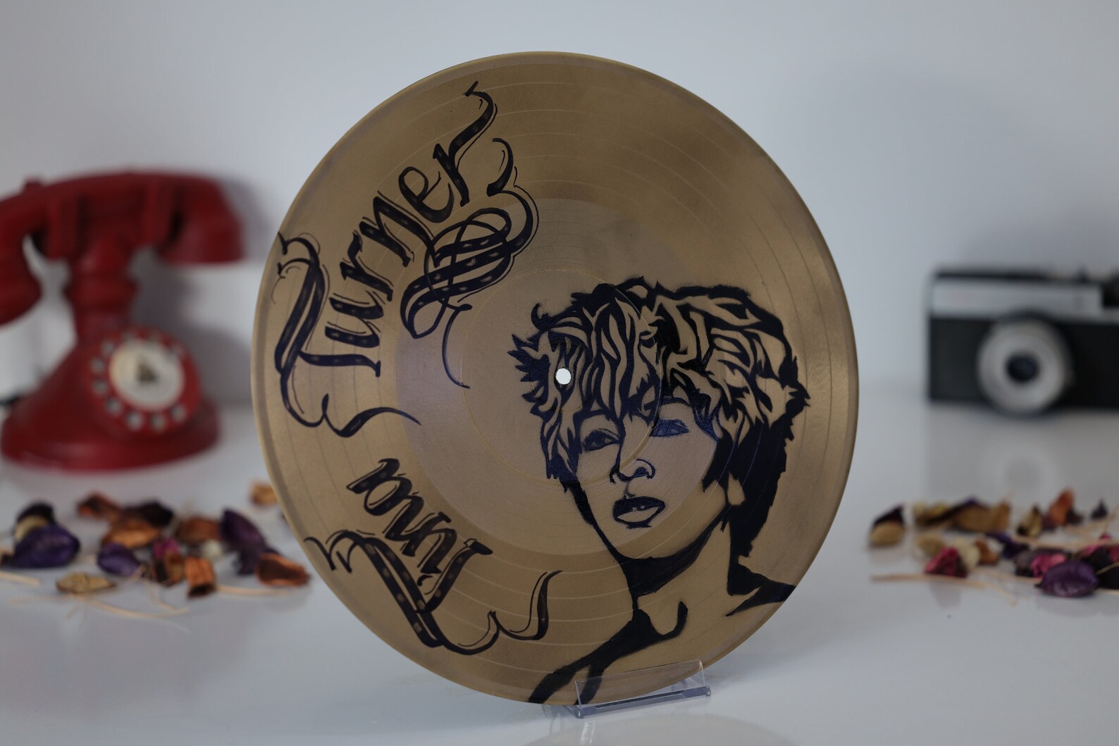 Tina Turner Vinyl Record Clock and Painting, Art of Calligraphy, Wall ...