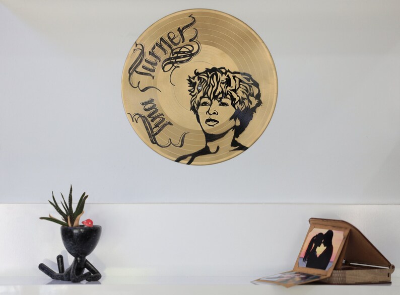 Tina Turner Vinyl Record Clock and Painting, Art of Calligraphy, Wall ...