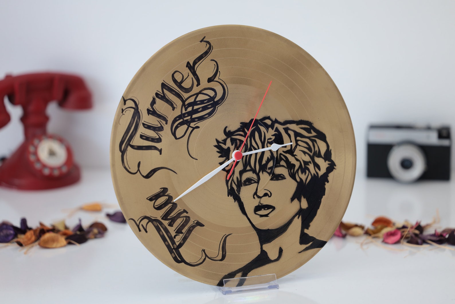Tina Turner Vinyl Record Clock and Painting, Art of Calligraphy, Wall ...