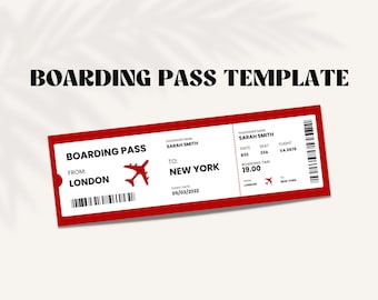 Fake Plane Ticket Template | Plane Ticket Printable Template | Plane ...