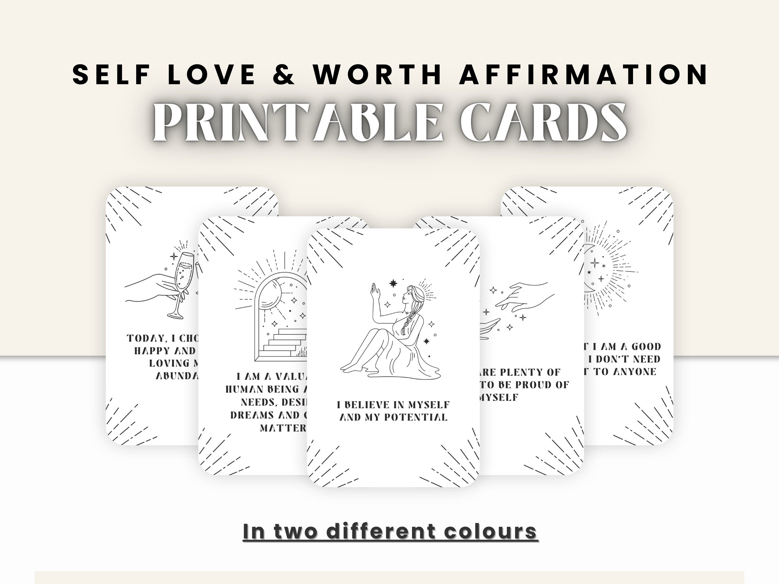 Affirmation Cards Self Love Self Love Affirmation Cards Printable