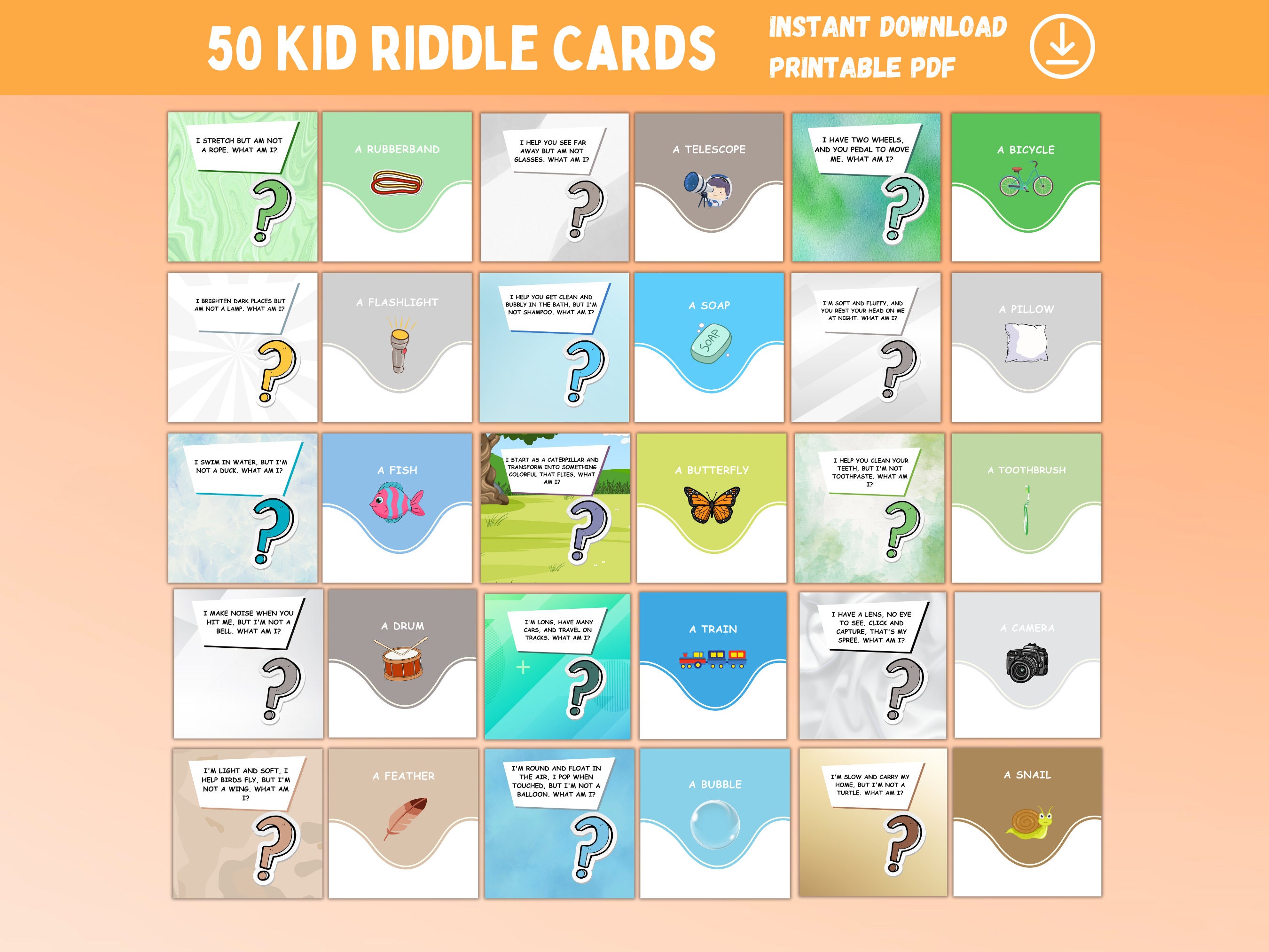 Riddles Cards | Riddle Card | Riddles for Kids | Party Games for Kids ...