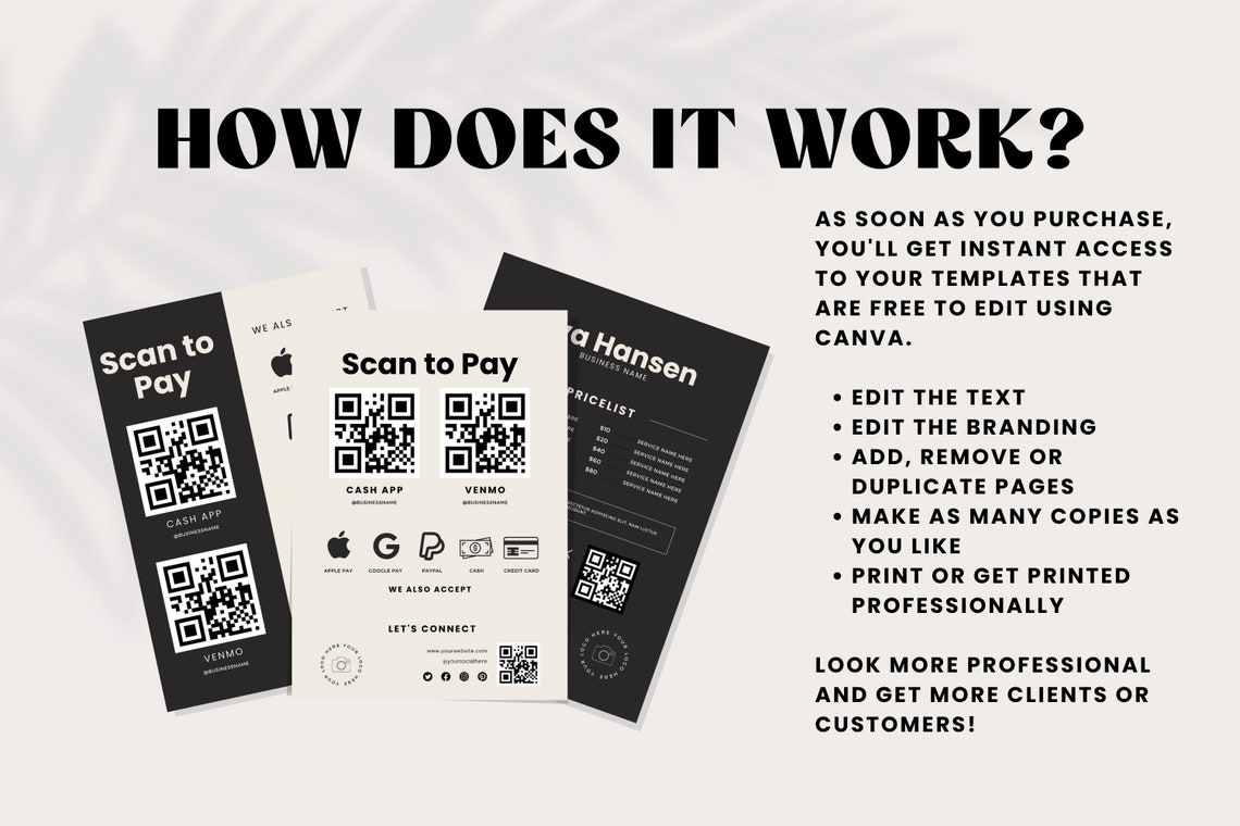 Scan to Pay Template Scan to Pay Template Canva Scan to Pay Canva ...