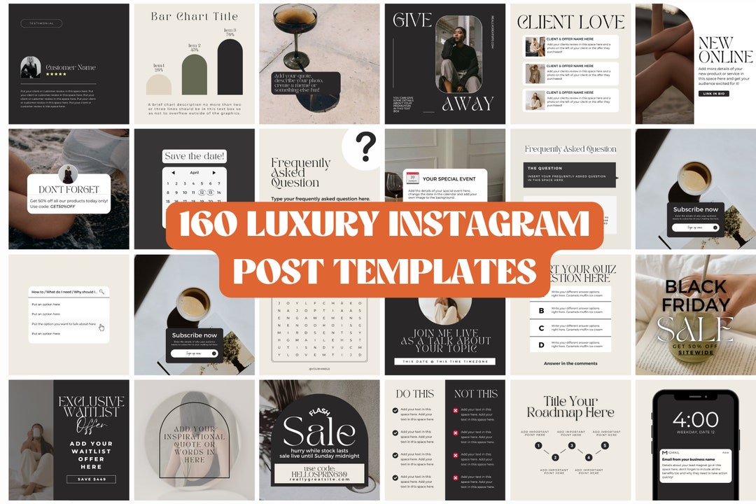 Instagram Grid Template Canva | Instagram Feed Template Canva ...
