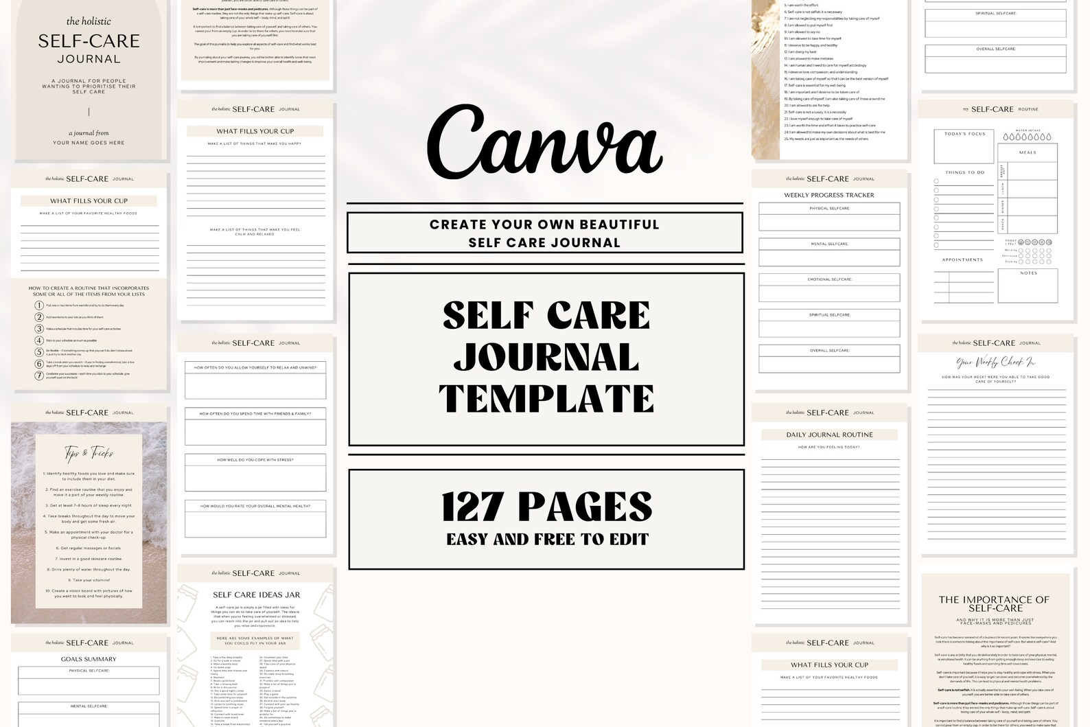 Self Care Journals Template | Self Care Journal Template | Self Care ...