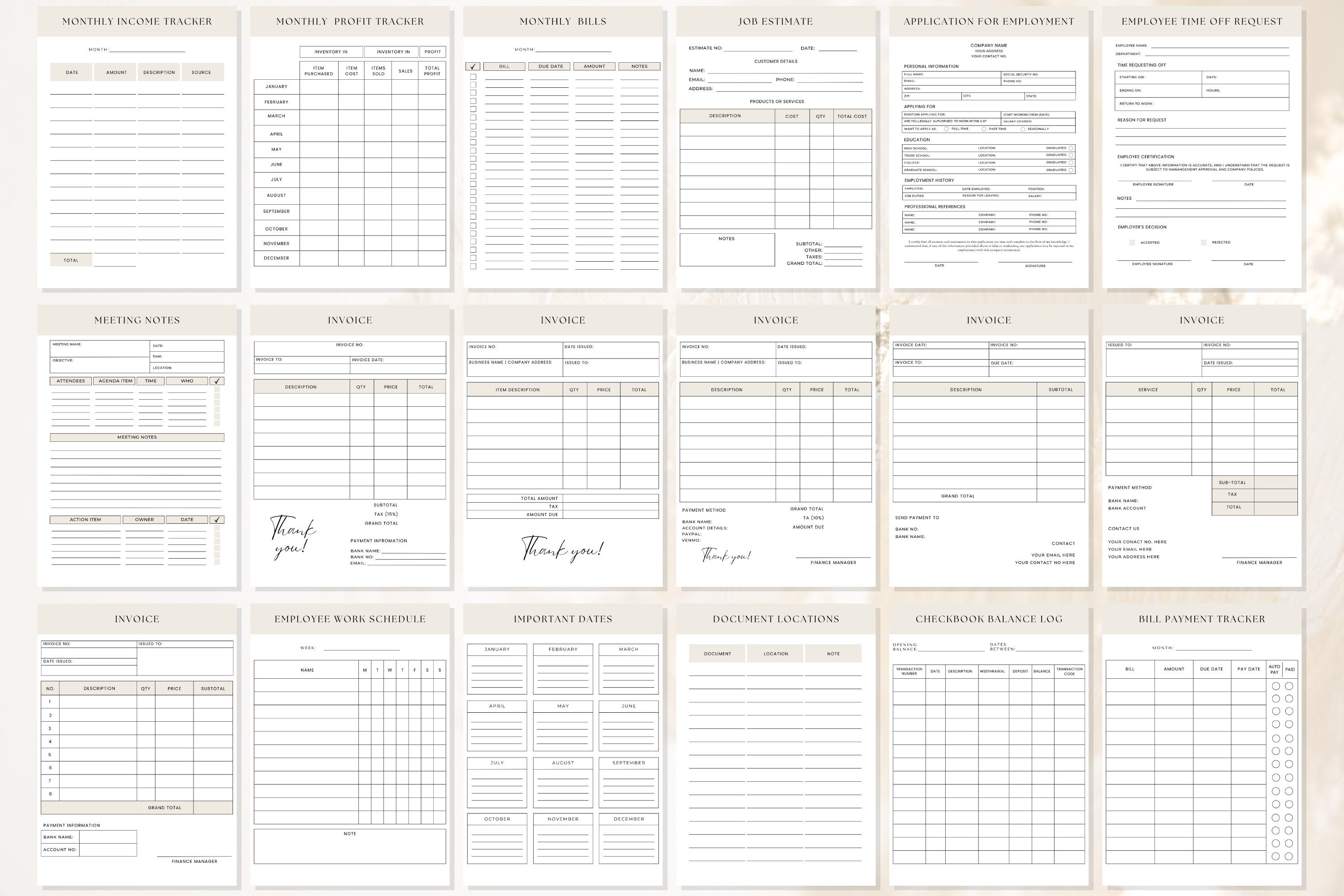 Business Forms Templates | Small Business Form Templates | Small ...