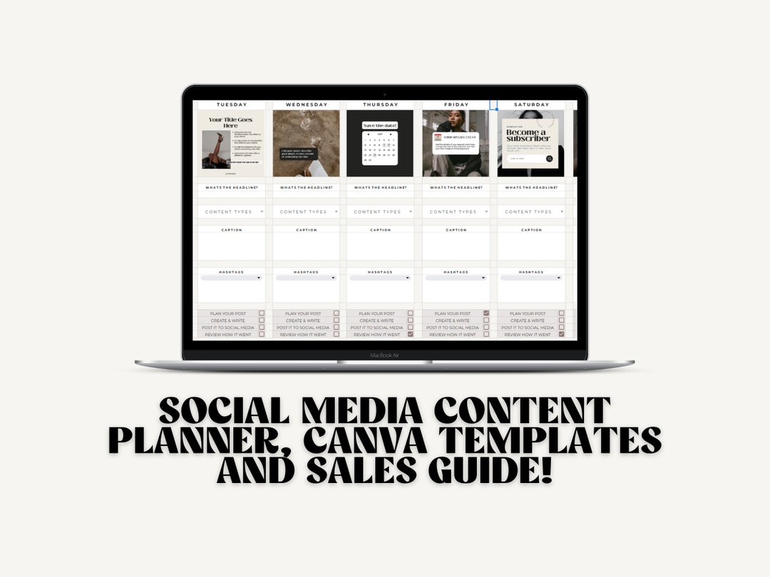 Google Sheets Social Media Planner | Social Media Post Planner | Google ...