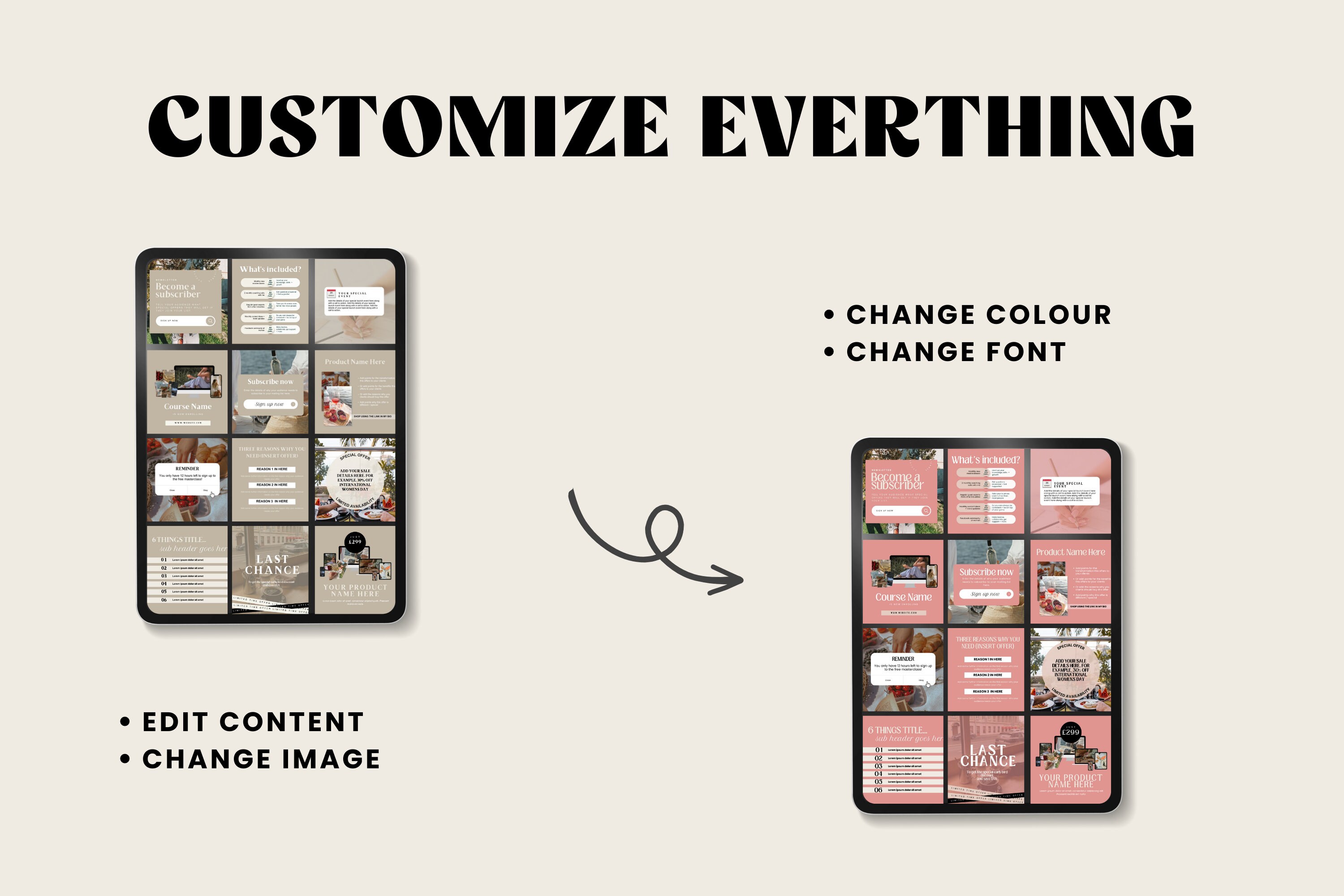 Course Templates Canva Online Course Content Template Canva Template ...