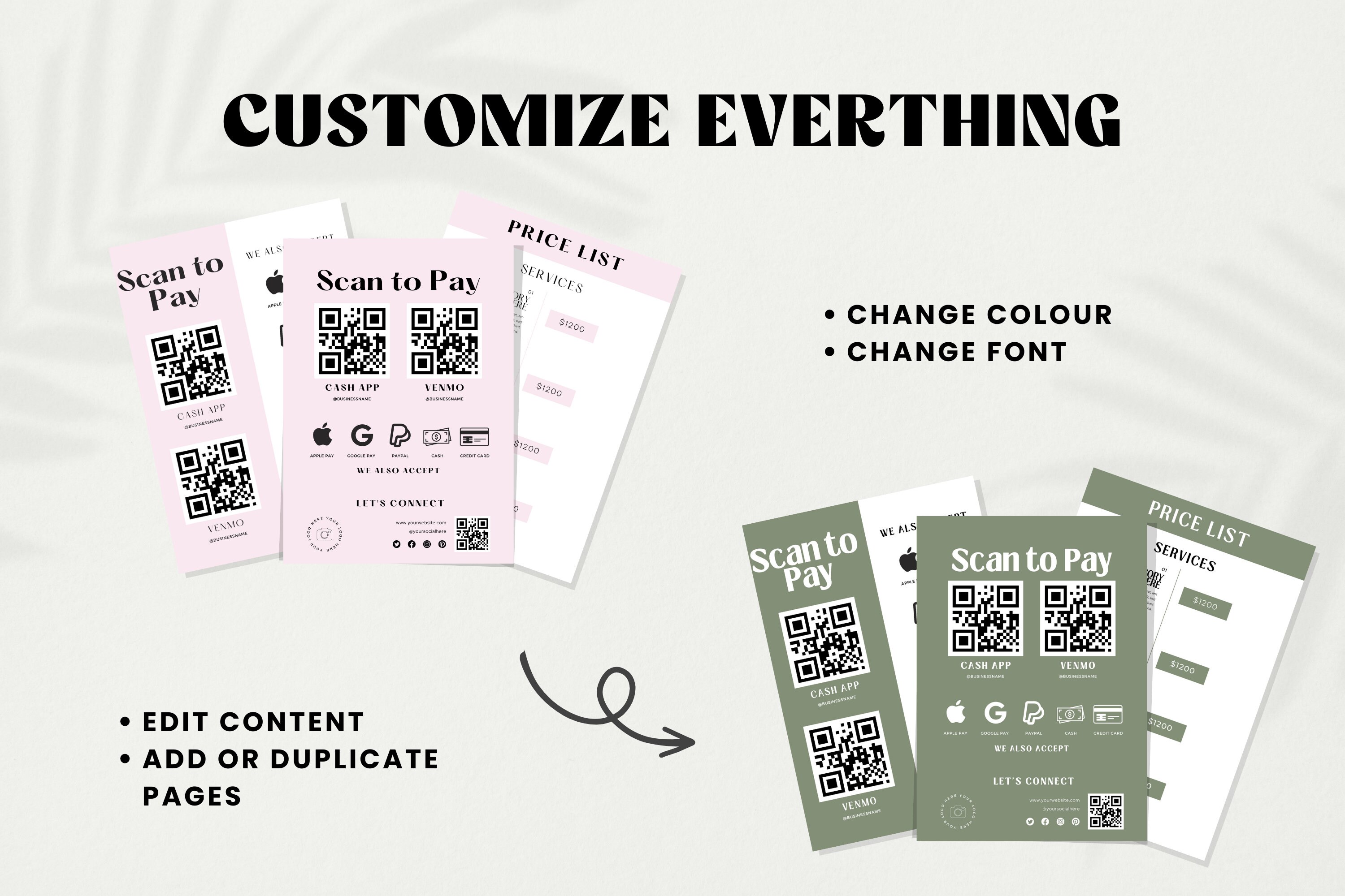 Scan to Pay Template | Scan to Pay Template Canva | Scan to Pay Canva ...