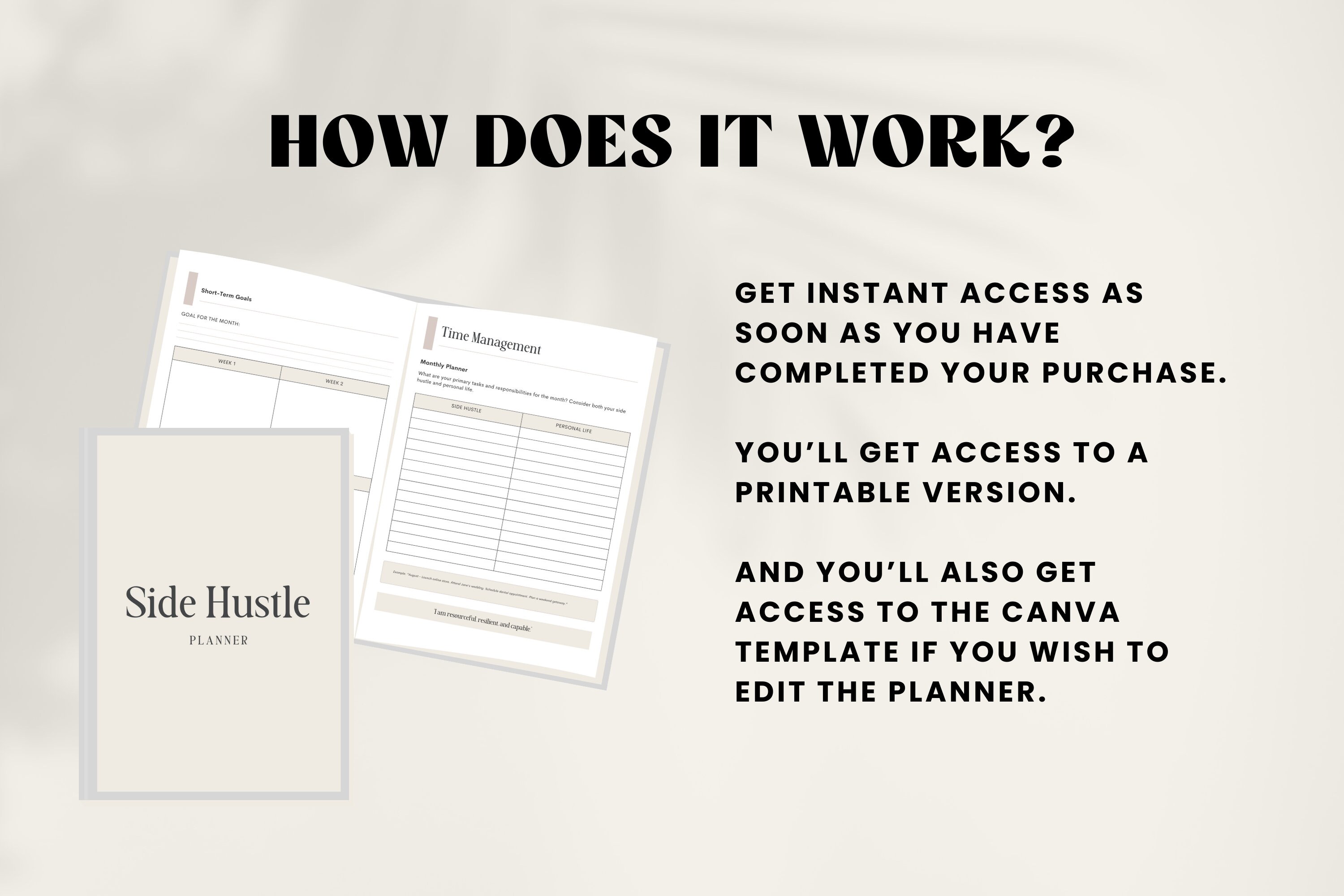 Side Hustle Planner | Side Hustle Tracker | Side Hustle Printable ...