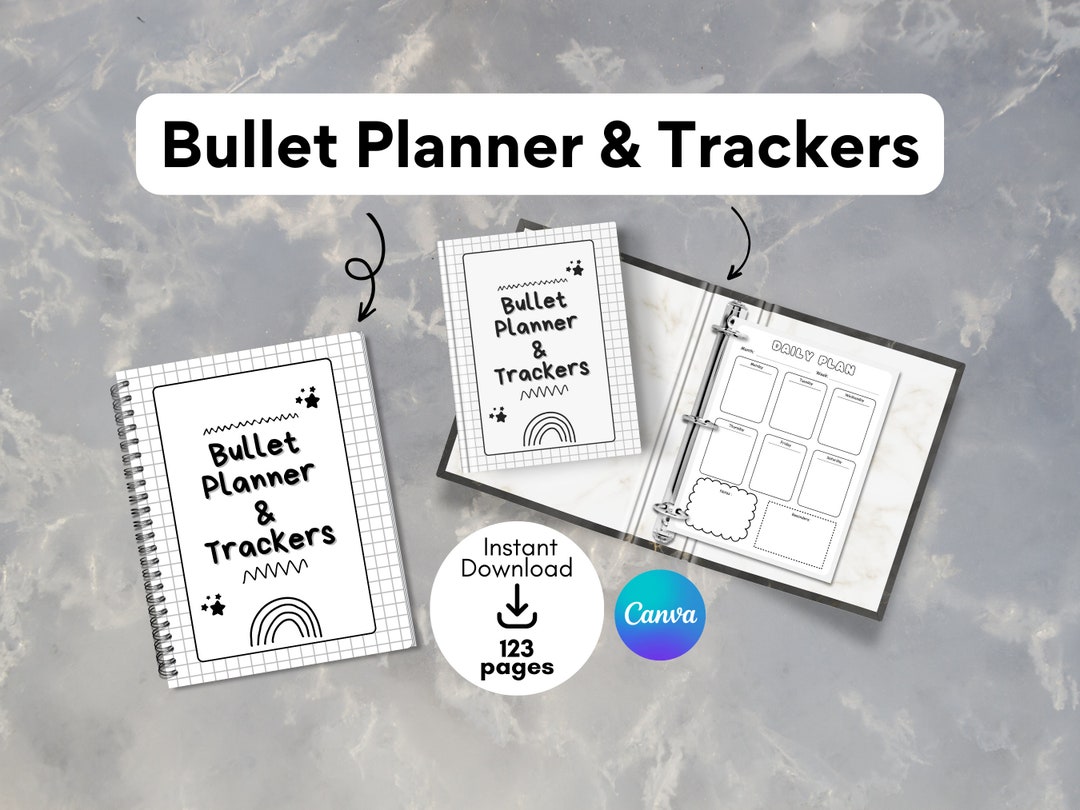 Weekly Planner Bullet Journal Kit | Printable Tracker (canva Template ...