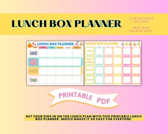 Editable Kids Lunch Planner, Meal Weekly Planner, Lunch Menu for ...