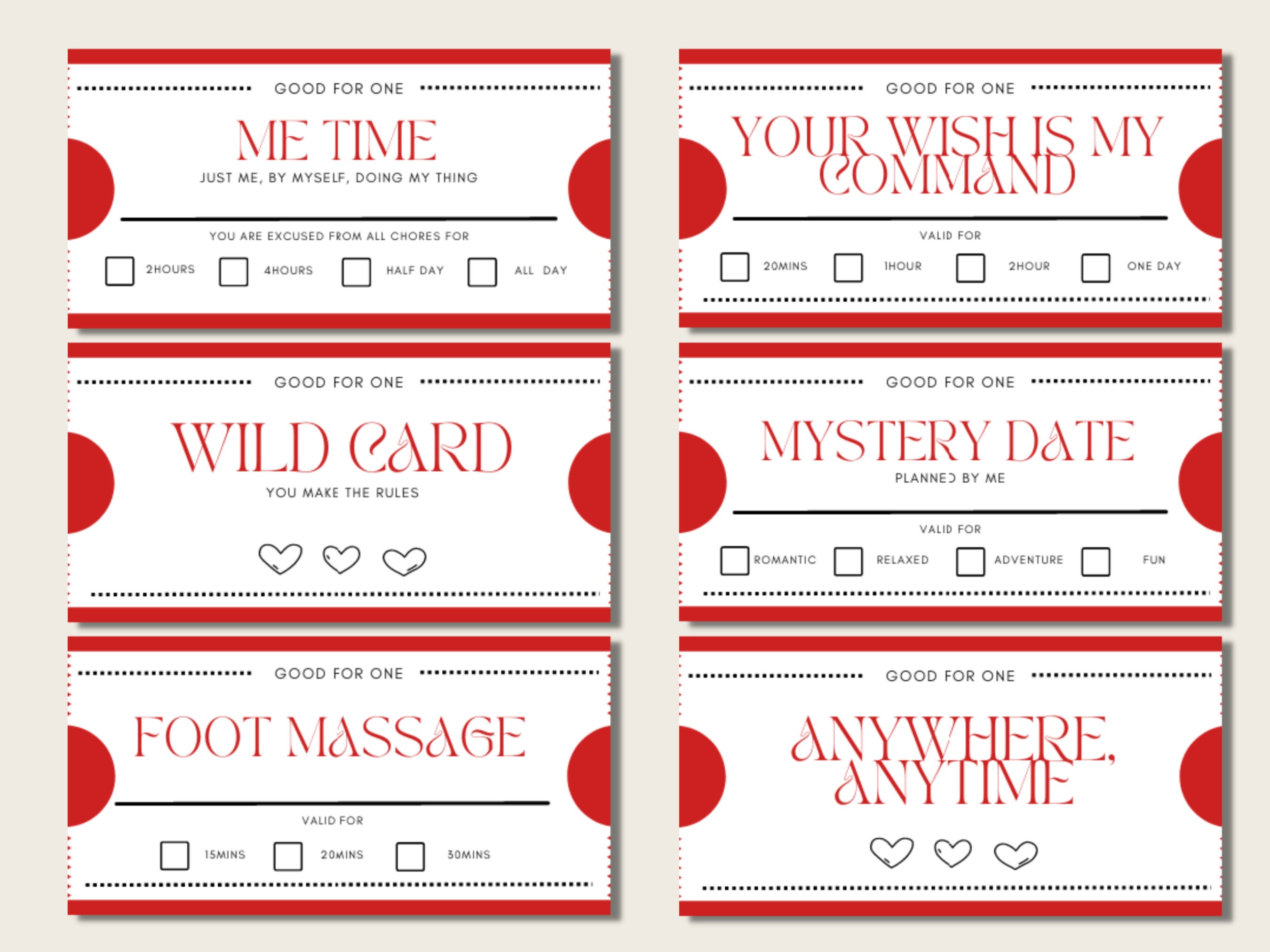 Printable Love Coupons | Editable Canva Template, Anniversary Gift - Etsy