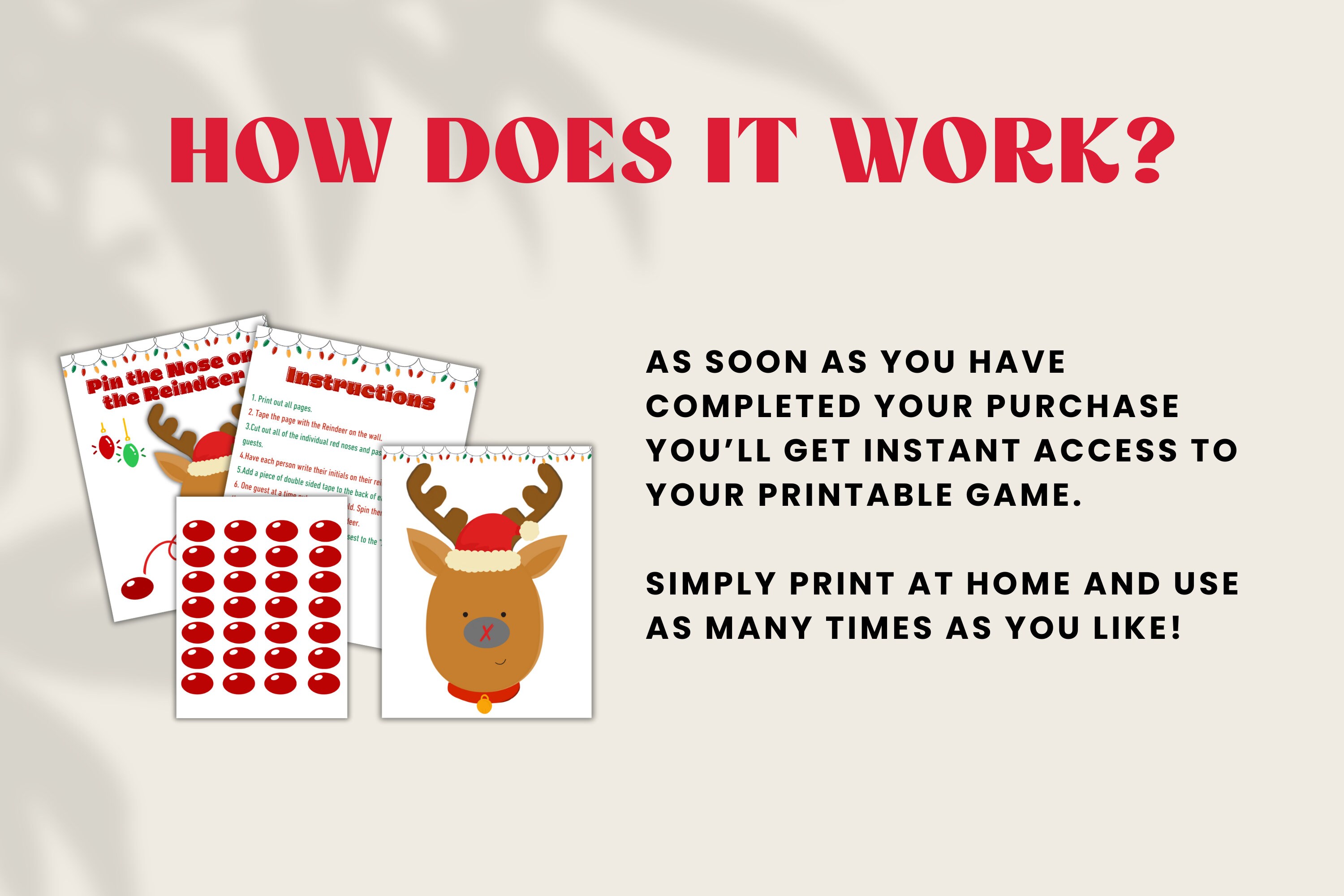 Pin the Nose | Pin the Nose on the Reindeer | Christmas Activity ...