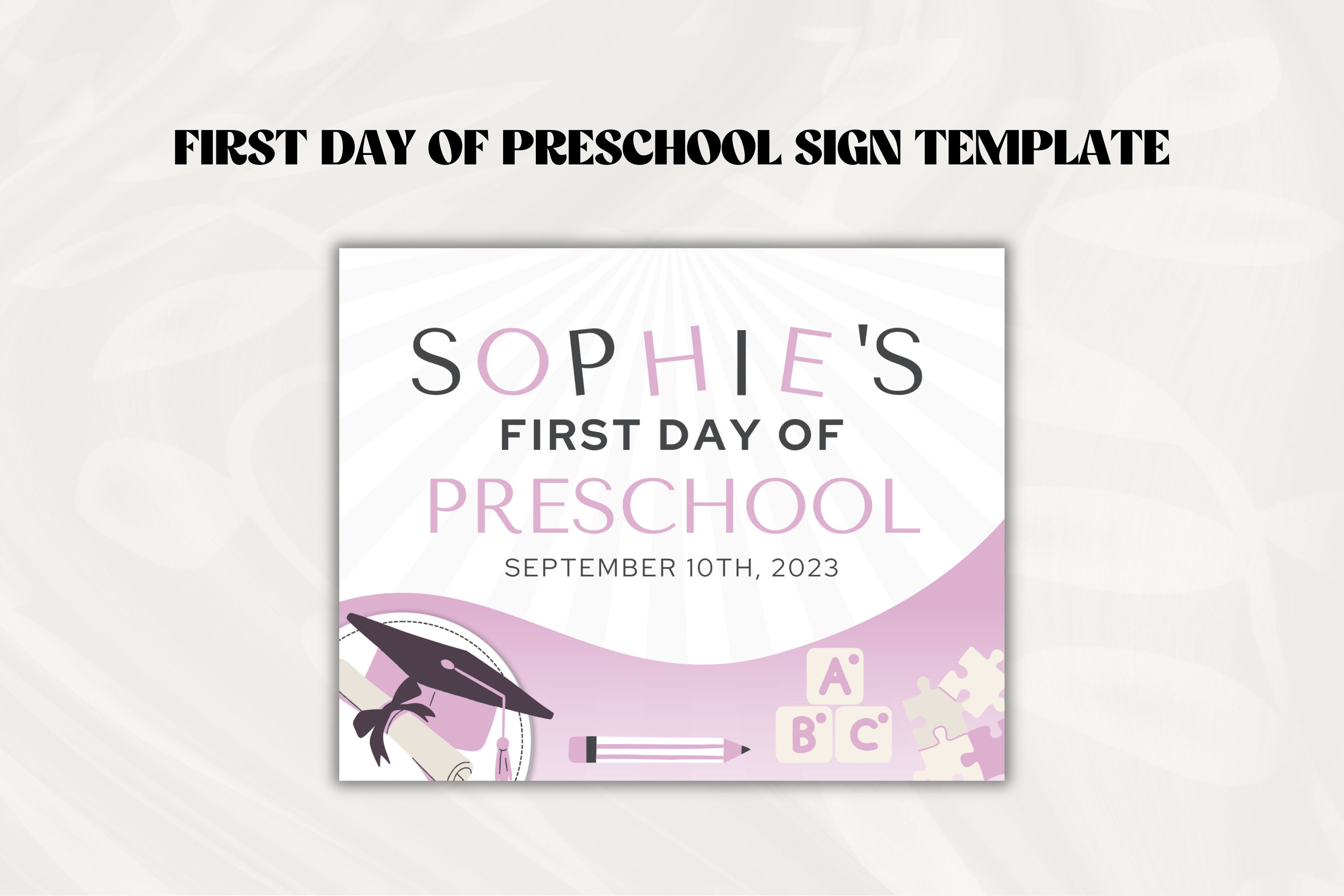 First Day of Preschool Sign My First Day of Preschool - Etsy
