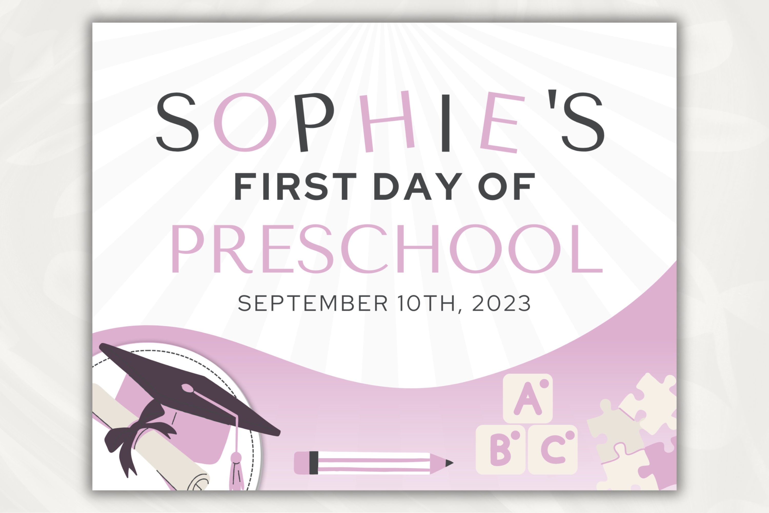 First Day of Preschool Sign My First Day of Preschool - Etsy