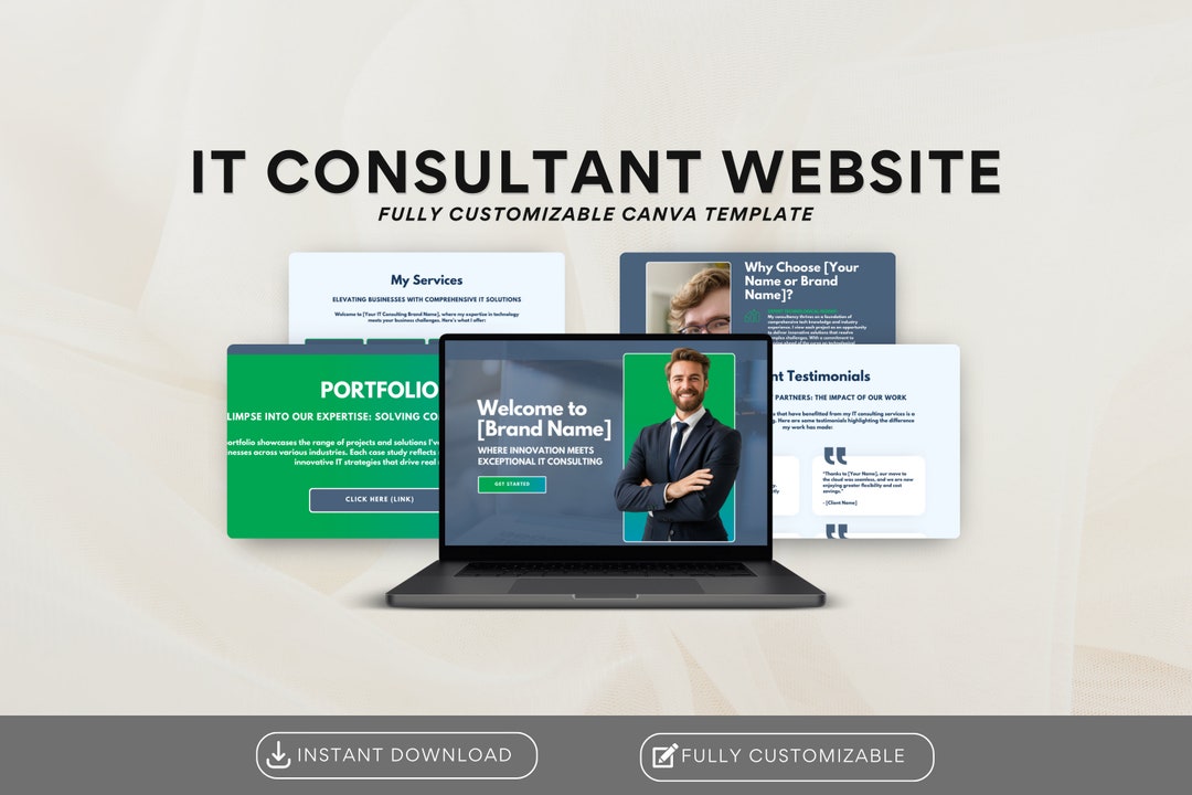 IT Consulting Services Website Template | Canva Website Template Consultant | Consulting Website ...