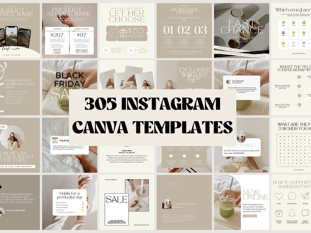 Instagram Bundle Kit | Instagram Templates Bundle | Instagram Post ...