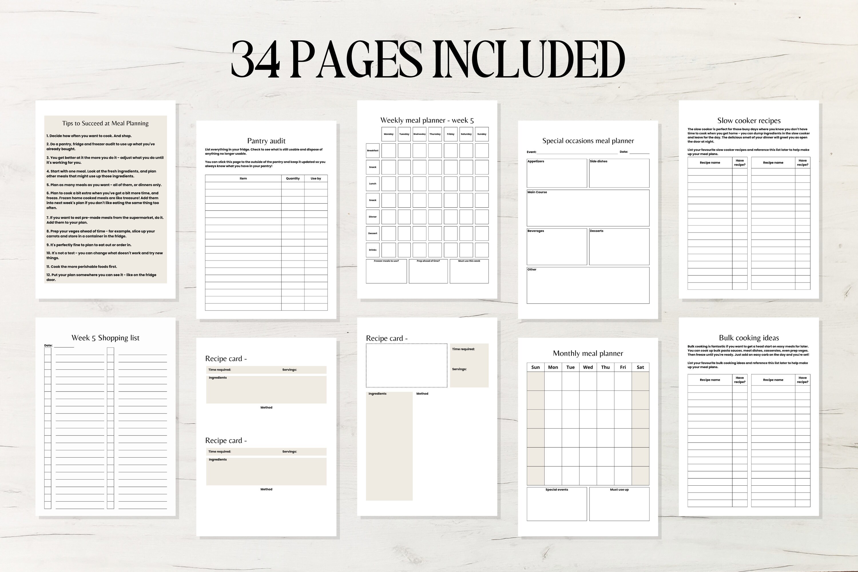 Editable Meal Planner Template | Meal Planner With Grocery List ...