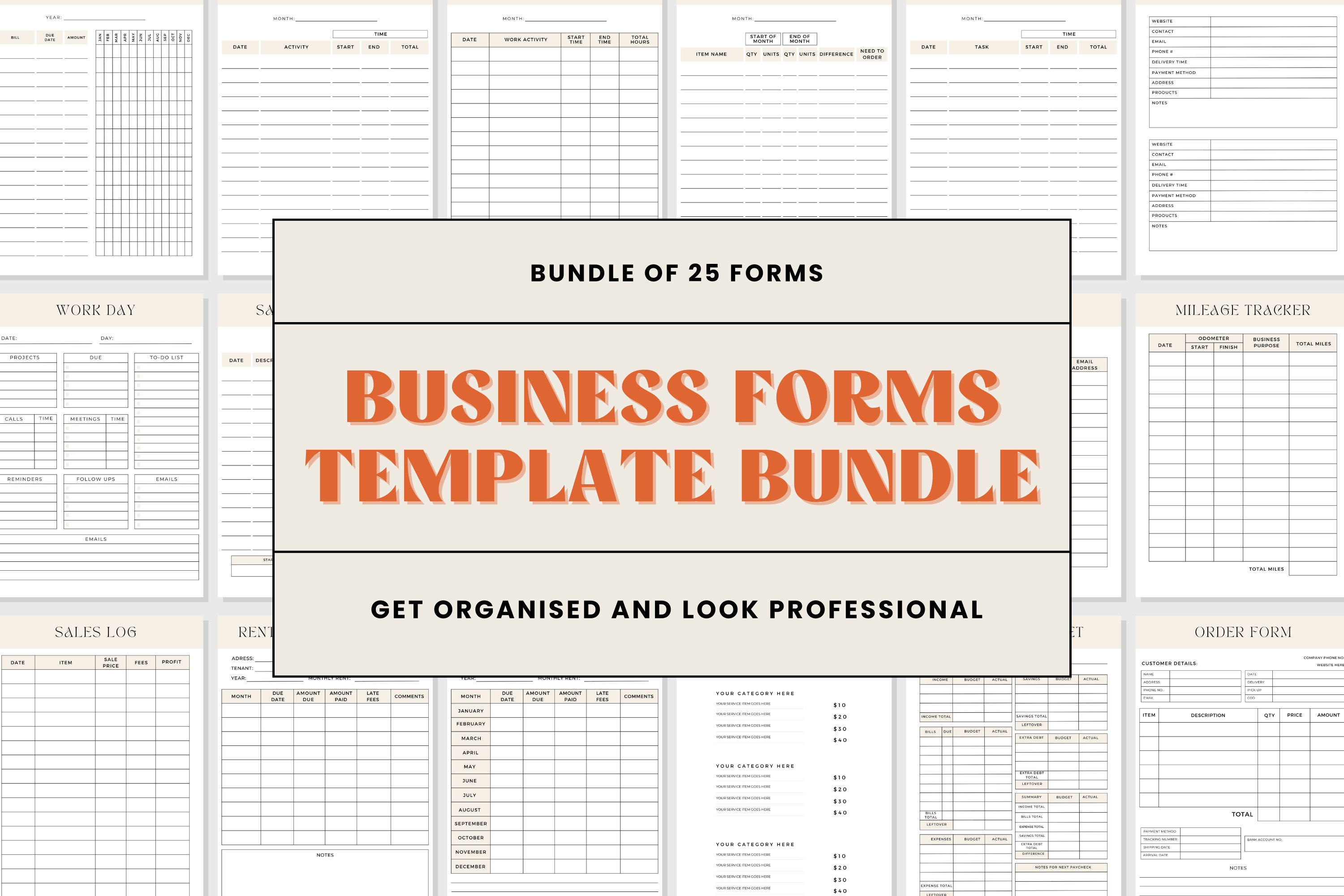 Business Form Bundle | Editable Business Form | Small Business Form ...