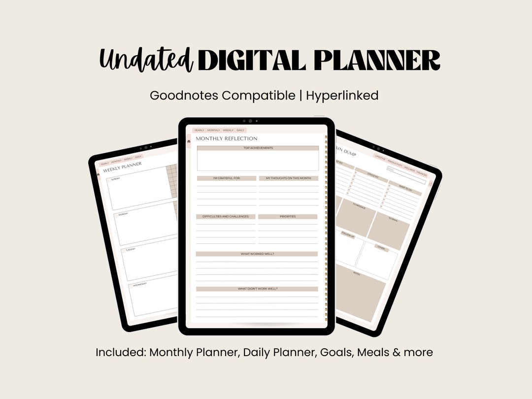 Digital Planner Goodnotes Pink | Goodnotes Planner | Minimalist Digital ...