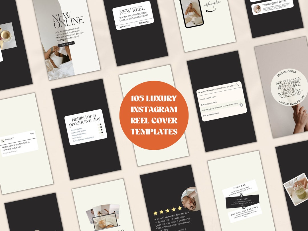 Instagram Reel Cover Templates | Canva Editable Designs (106) - Etsy
