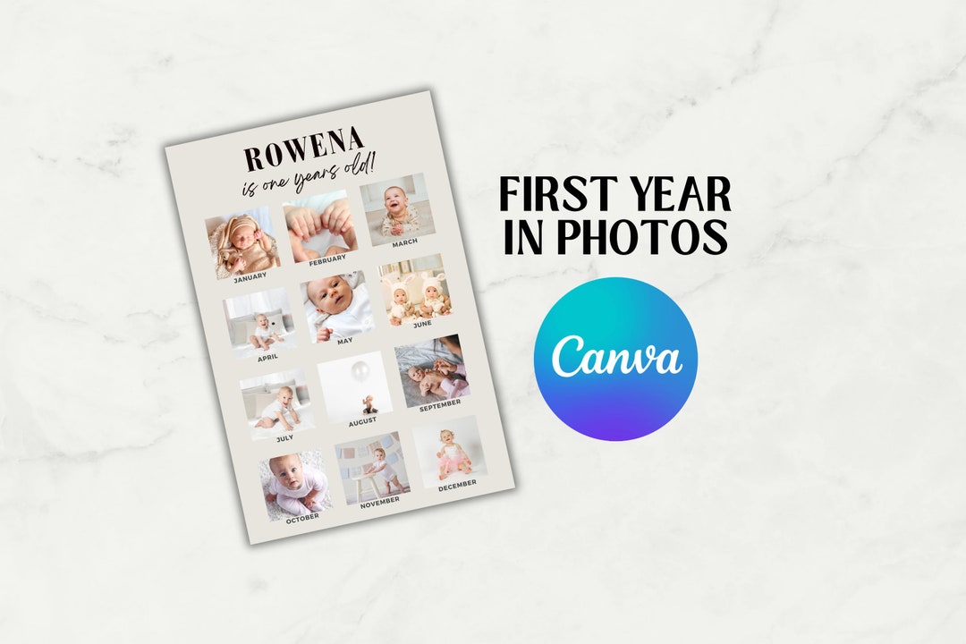 First Birthday Sign | First Year Photo | First Year in Photos | 1st ...