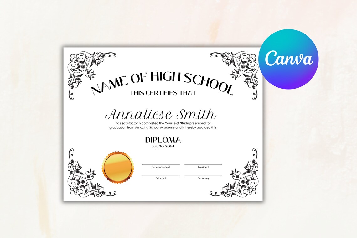 Graduation Diploma Template | Certificate Diploma Template | Template ...