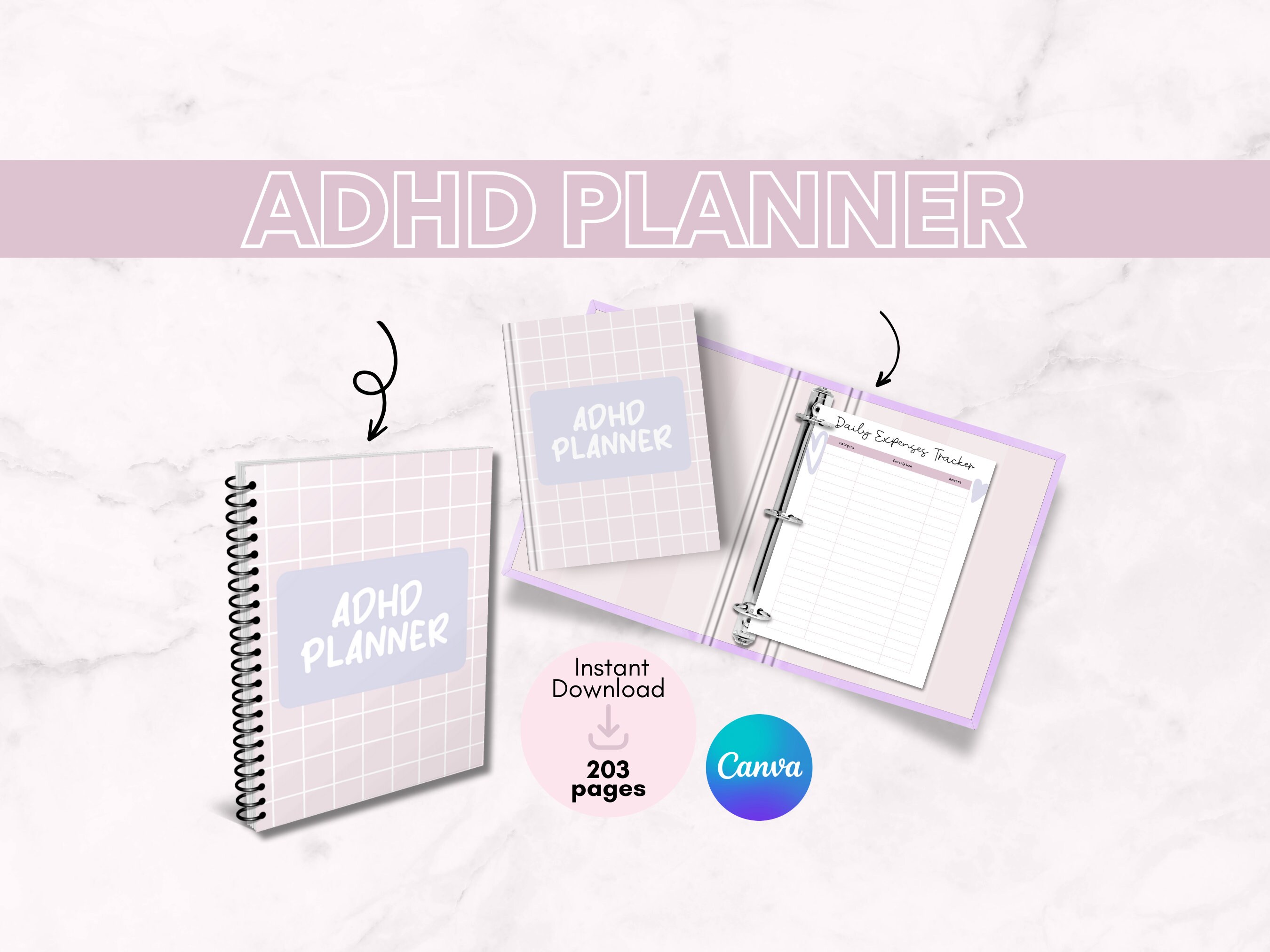 ADHD Printable Planner | ADHD Daily Planner | ADHD Organiser | Adhd ...