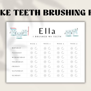 Teeth Brushing Reward Chart | Teeth Brushing Chart Printable | Brush ...