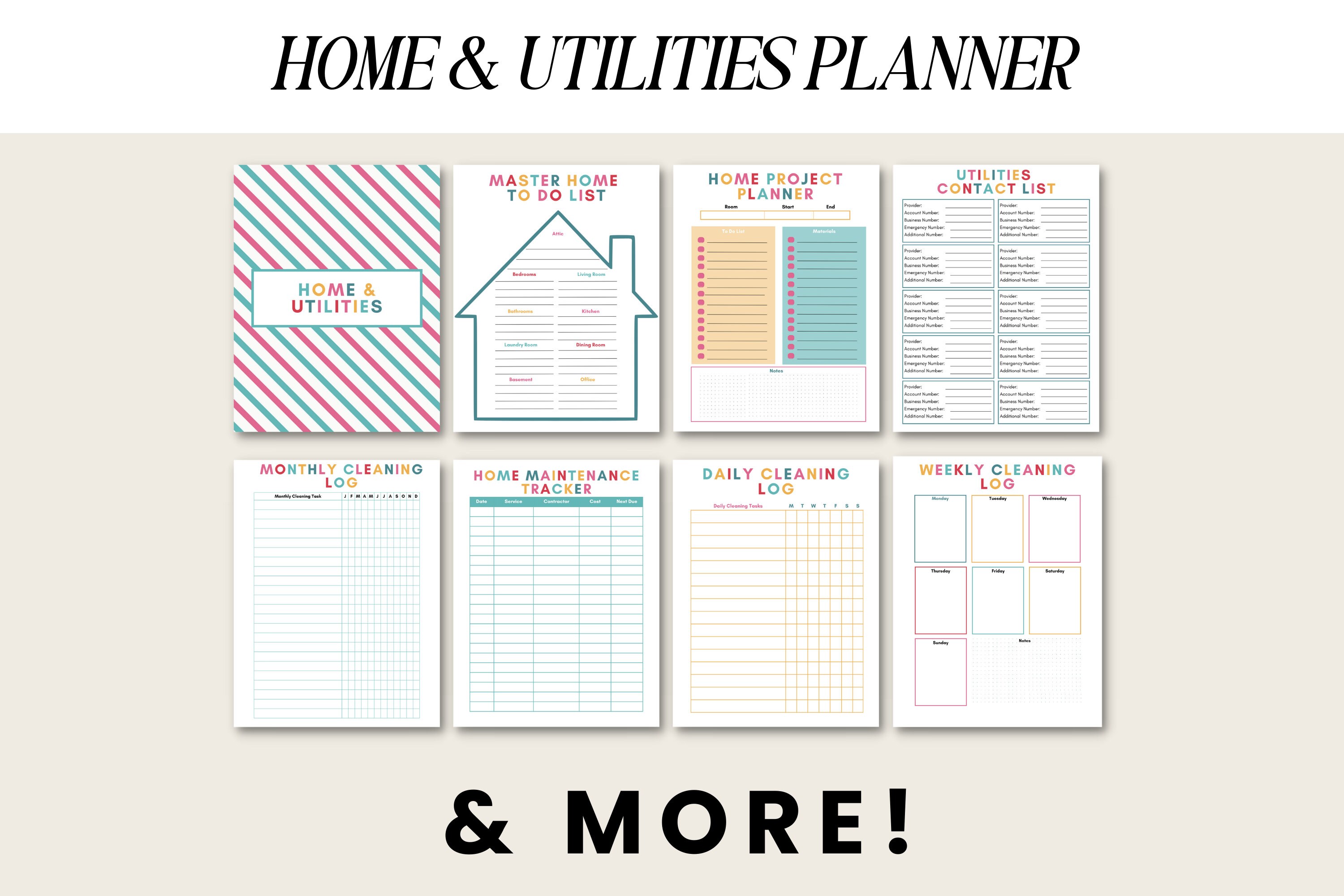 Home Management Printables Home Management Tracker Printable Home ...