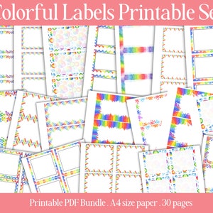 Printable Colored Labels | Printable Label | Storage Labels | Jar Label ...