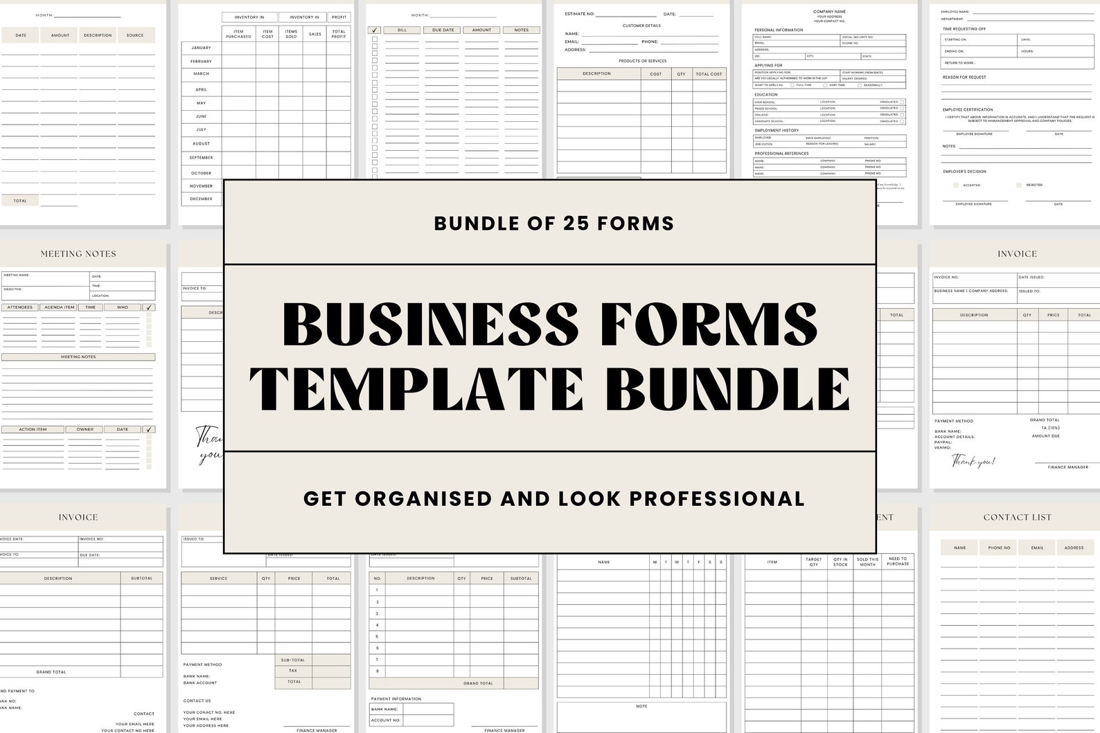 Business Forms Templates | Small Business Form Templates | Small ...