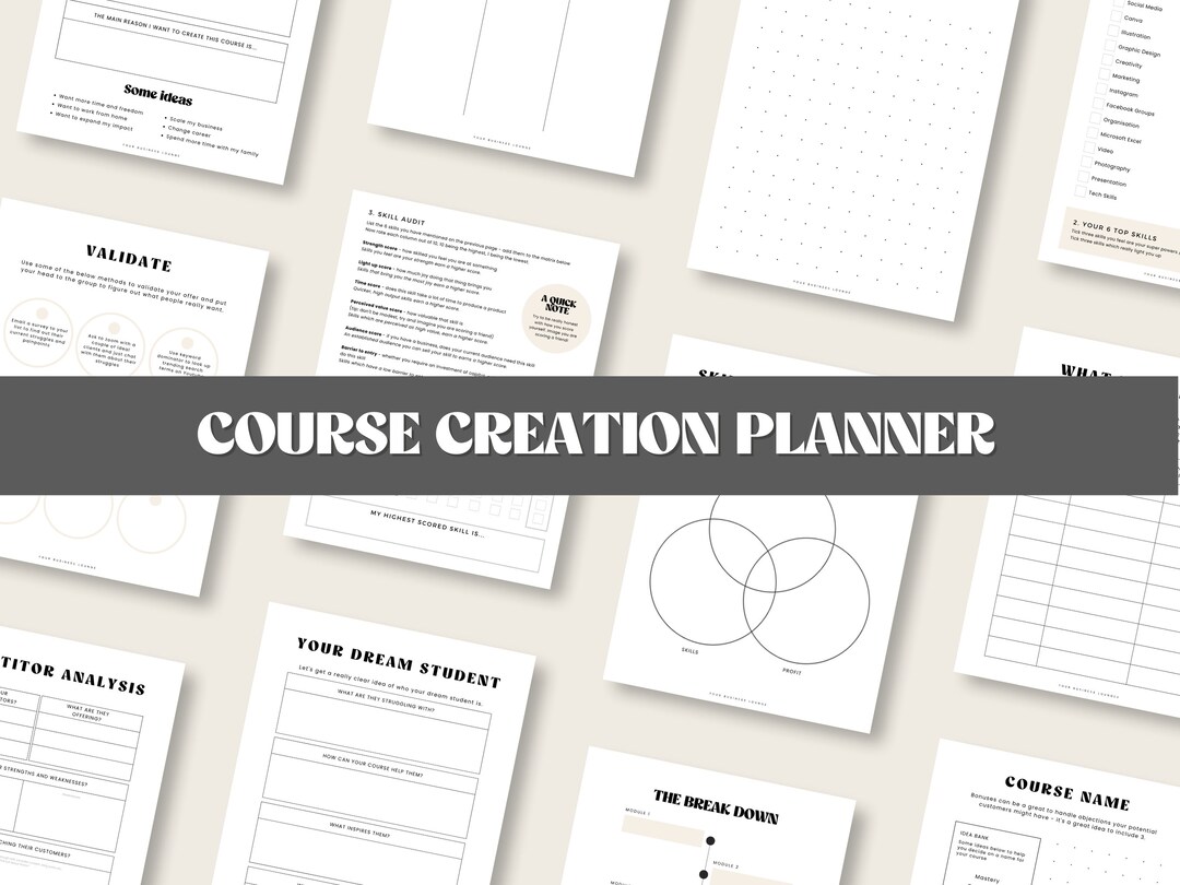 Online Course Planner Worksheet | Course Creation Workbook (printable ...