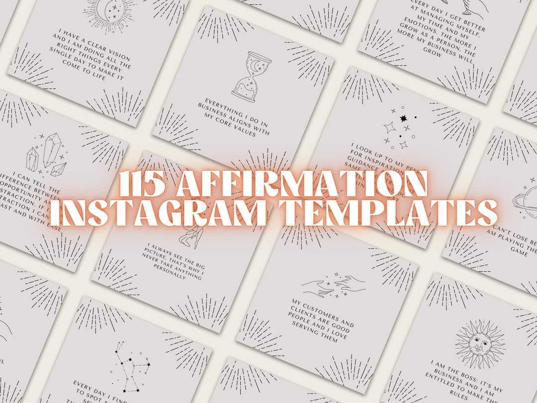 115 Affirmation Instagram Post Templates | Canva Editable (PDF) - Etsy