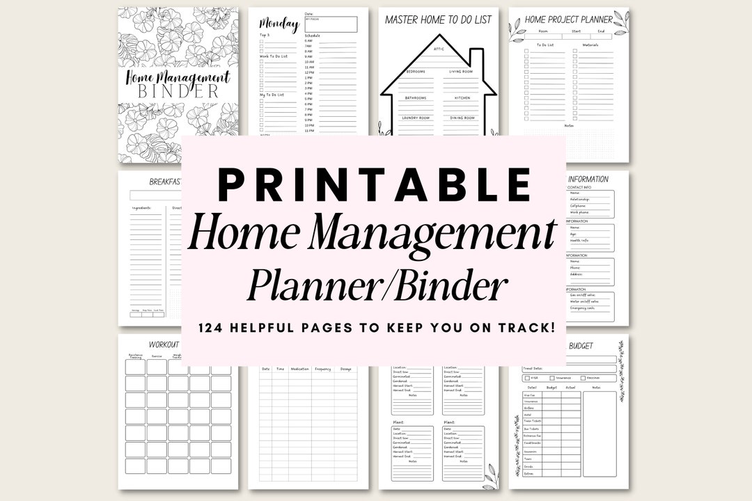 Home Management Printables Home Management Tracker Printable Home ...