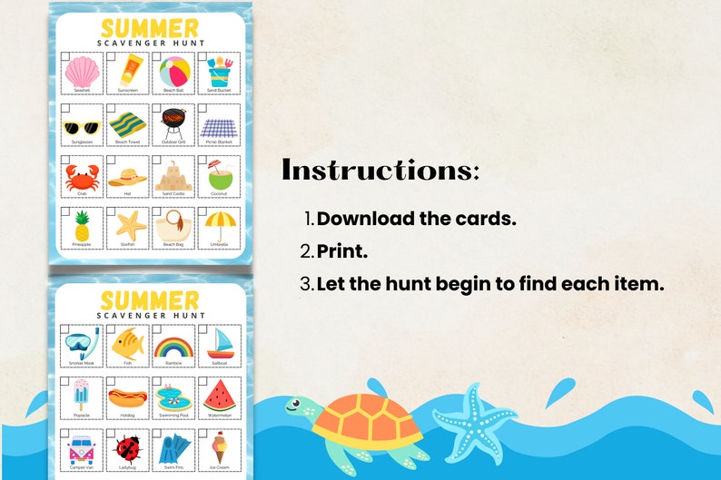 Summer Scavenger Hunt Print | Summer Scavenger Hunt | Outdoor Scavenger ...