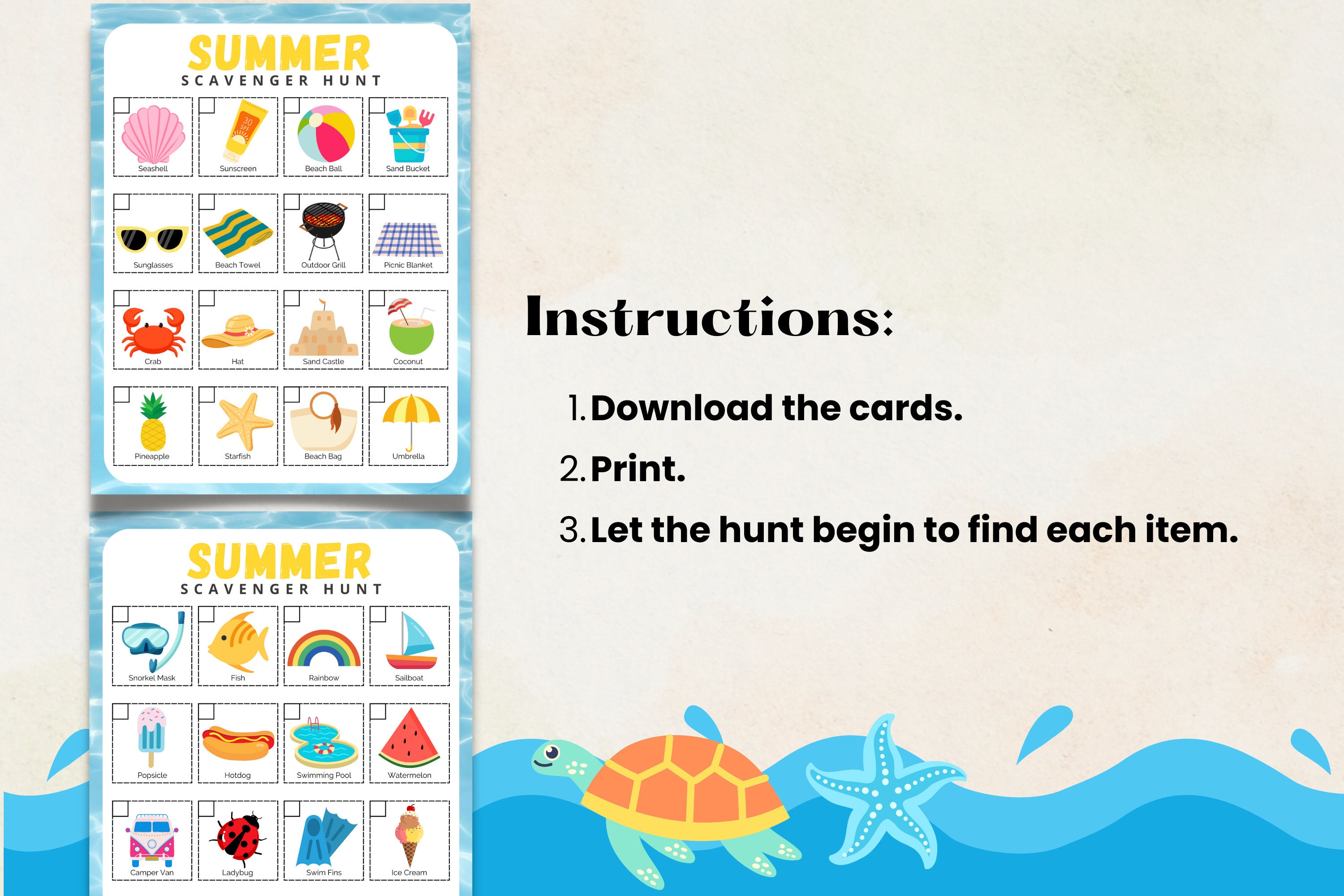 Summer Scavenger Hunt Print | Summer Scavenger Hunt | Outdoor Scavenger ...
