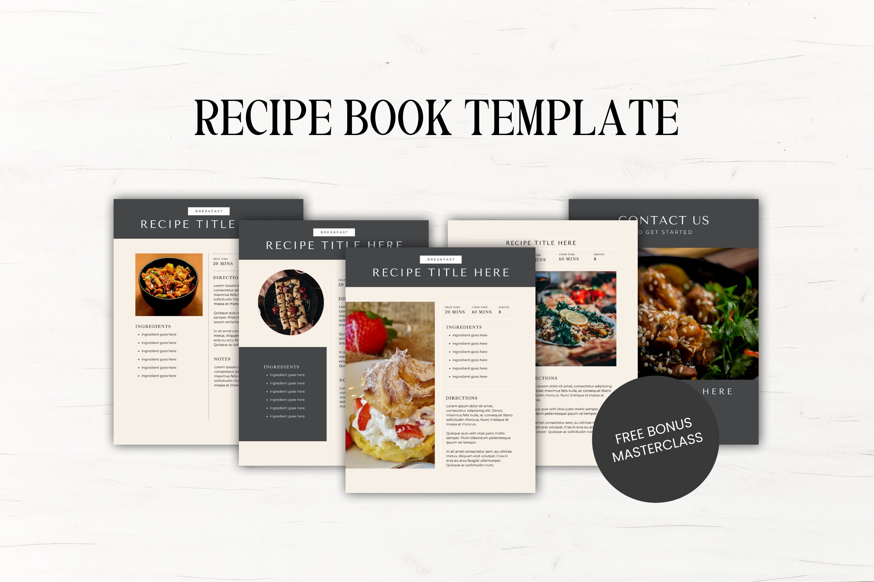 Recipe Template Canva | Recipe Book Page Template | Recipe Book ...