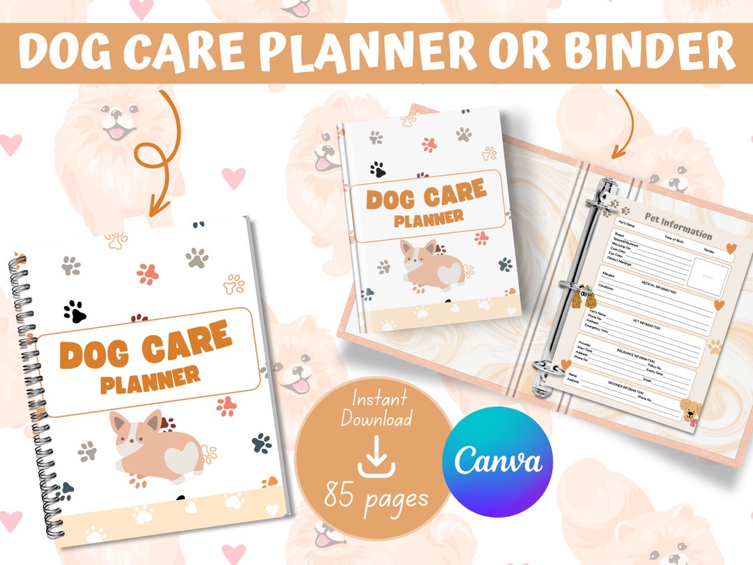 Dog Daily Planner | Daily Planner Dogs | Pet Care Planner | Puppy ...