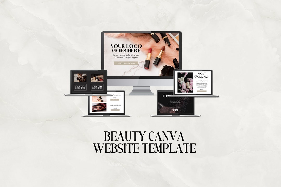 Beauty Website Template | Beauty Website Template Canva | Beauty Canva ...