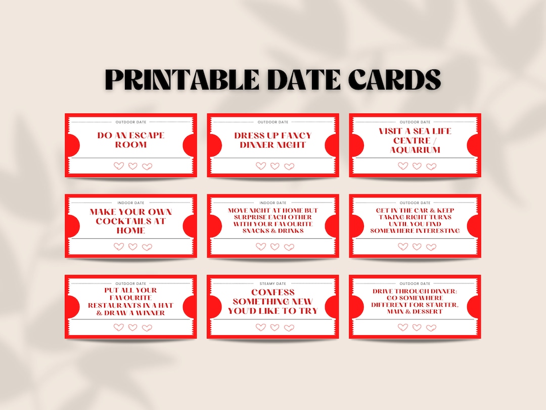Date Night Ideas Cards | Date Night Cards | Date Night | Date Night ...