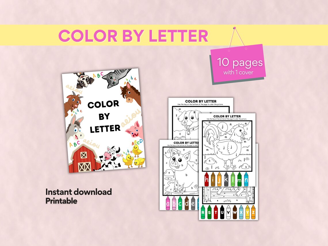 Color by Letter Colour by Number Coloring Pages Kids Color by Code ...