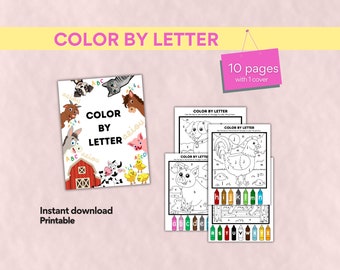 Color by Letter | Colour by Number | Coloring Pages Kids | Color by ...
