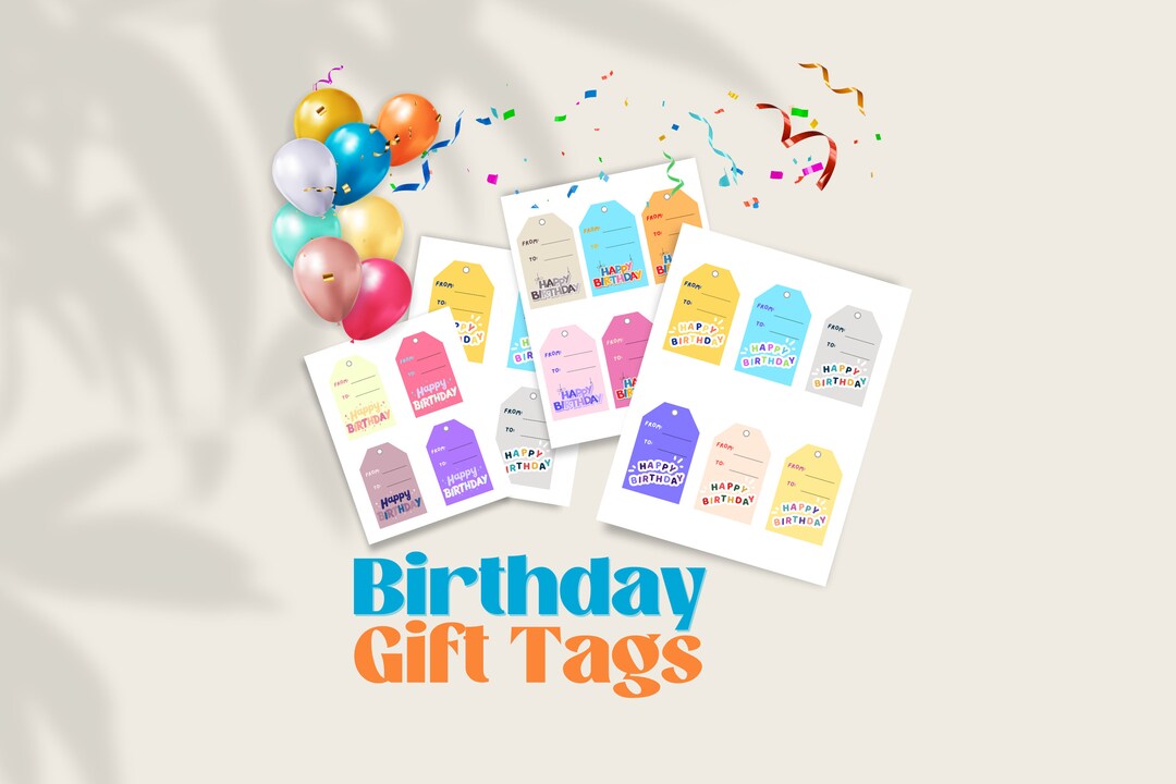 Printable Birthday Gift Tags Happy Birthday Gift Tag Printable Gift Tag ...
