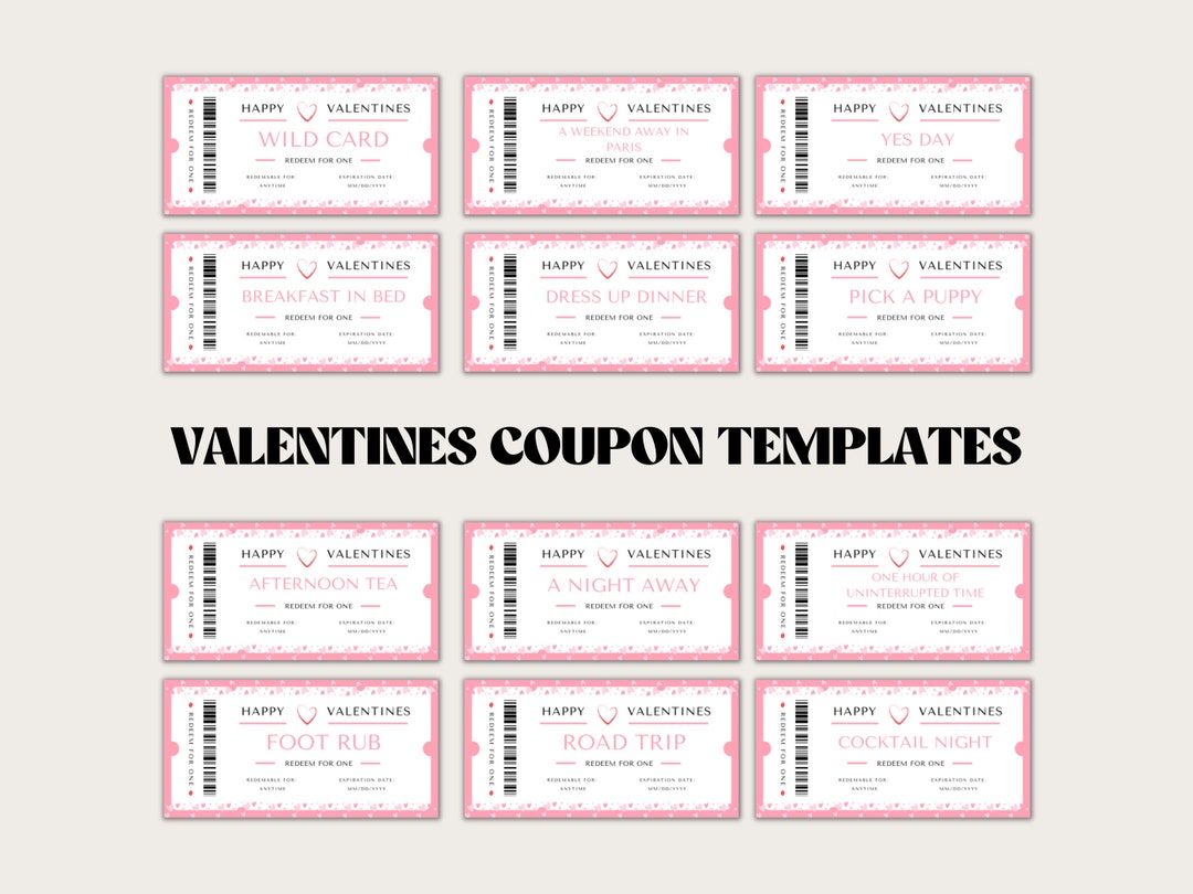 Editable Valentines Voucher Template | Love Coupon Template | Fun Gift ...