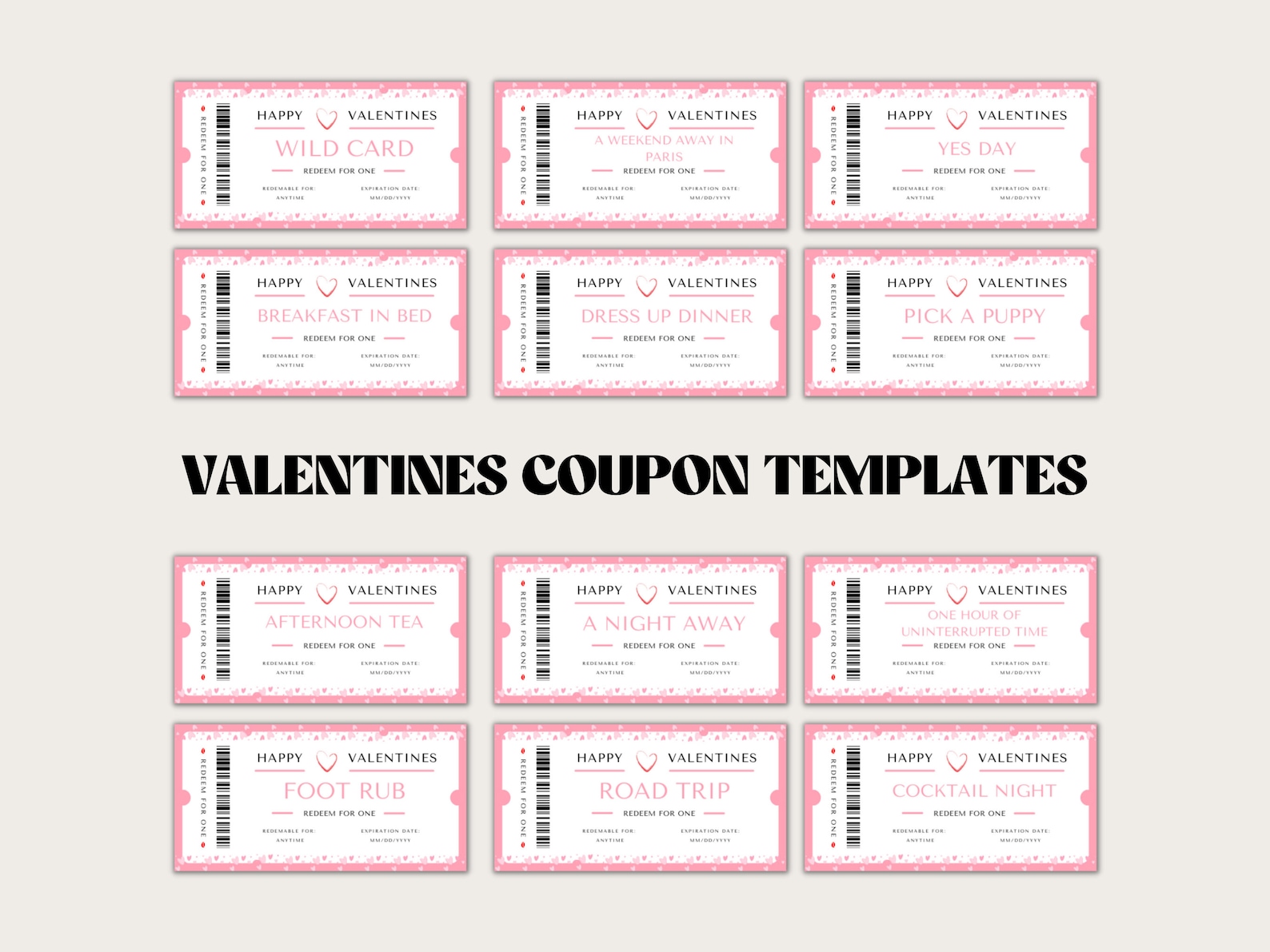Editable Valentine's Day Coupon Template | Canva Printable (digital ...